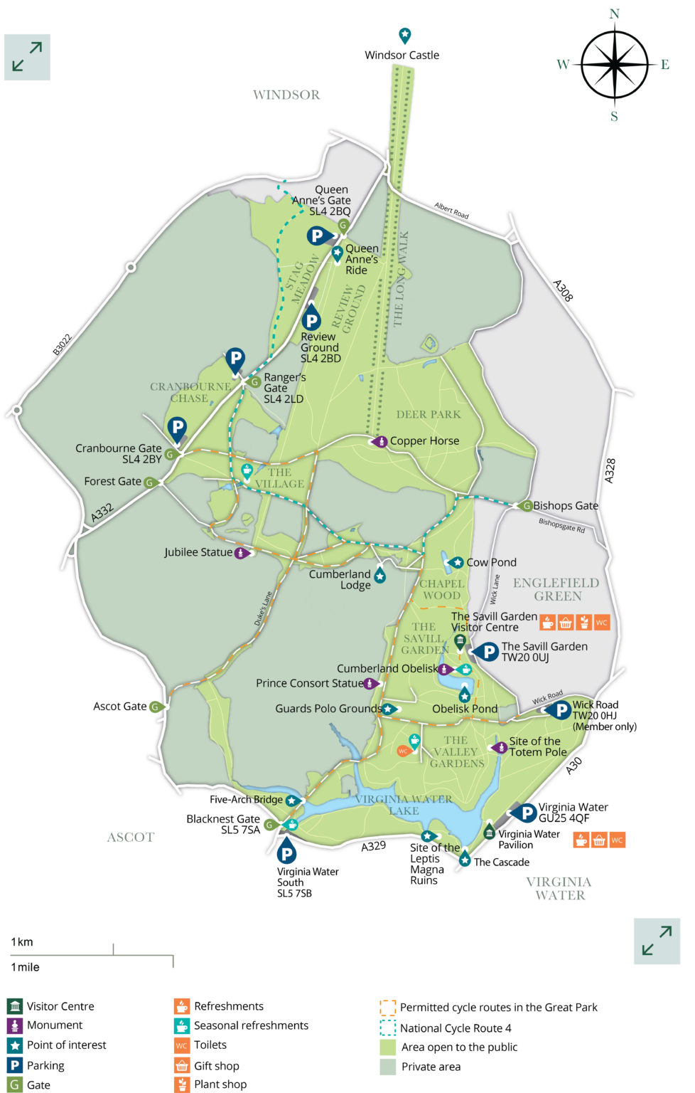 Park map & guide - Windsor Great Park